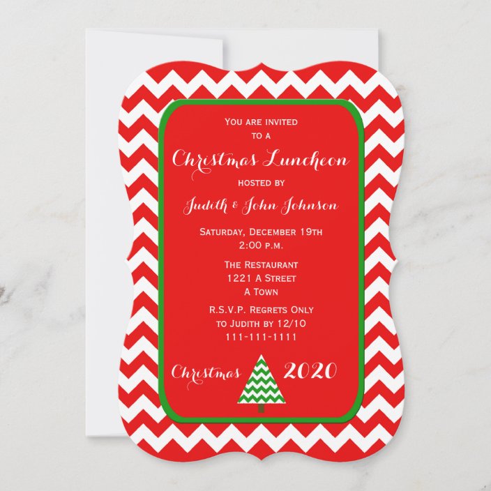 Christmas Luncheon Invitation in Chevron | Zazzle.com