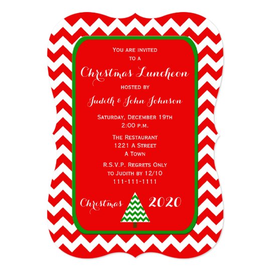 Christmas Luncheon Invitation In Chevron Zazzle christmas-luncheon-invitation-in-chevron-zazzle