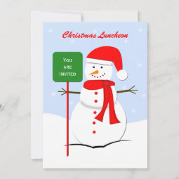 Christmas Luncheon Invitation Snowman | Zazzle