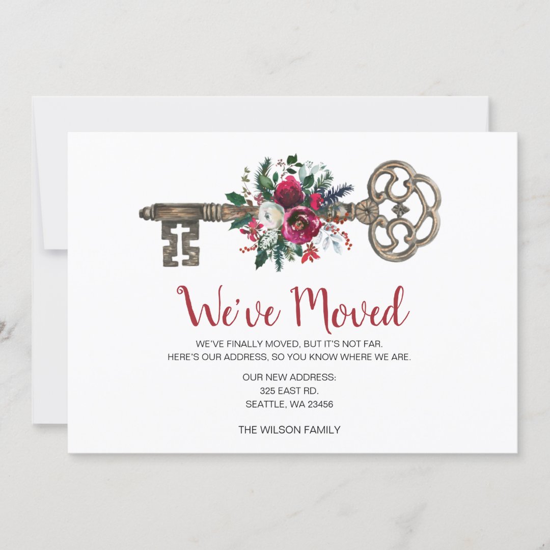 Christmas Magic Key Weve Moved Holiday Cards | Zazzle