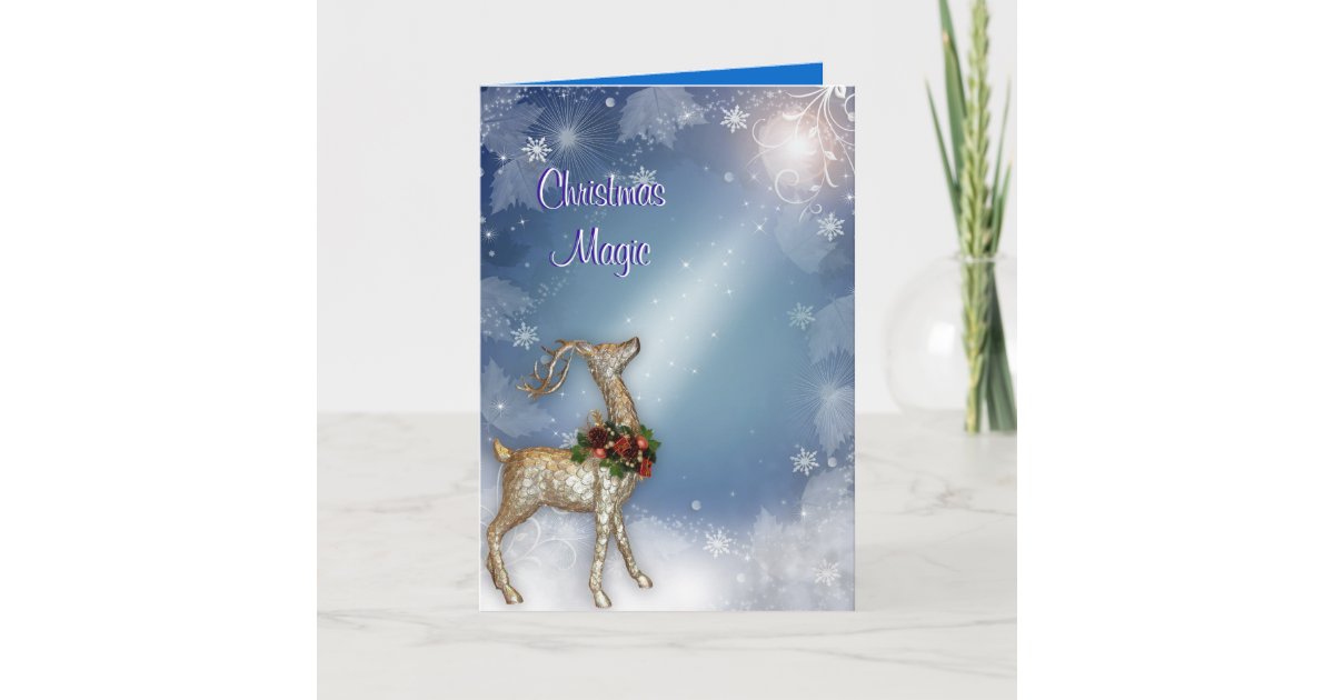 Christmas Magic Reindeer Holiday Card | Zazzle