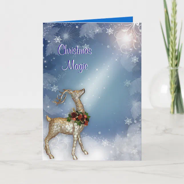 Christmas Magic Reindeer Holiday Card | Zazzle