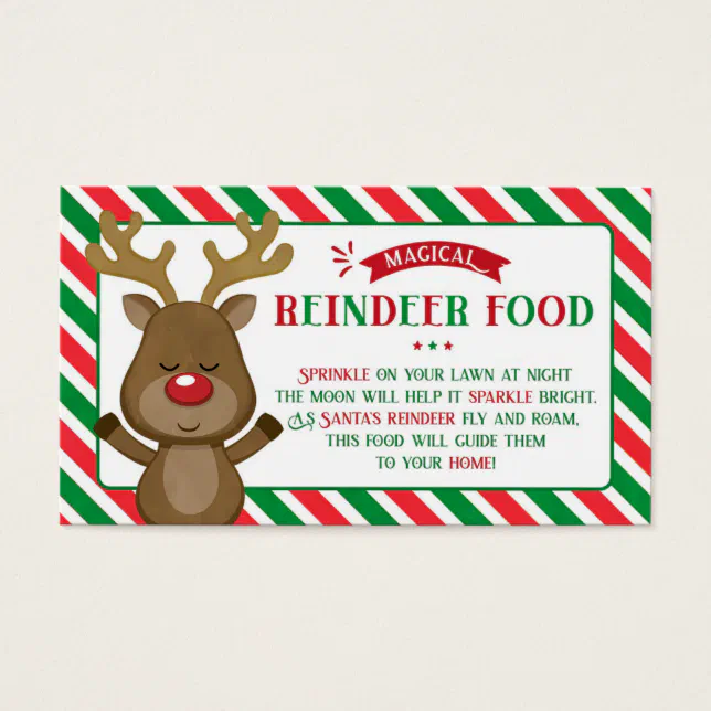 Christmas Magical Reindeer Food Tags For Kids | Zazzle