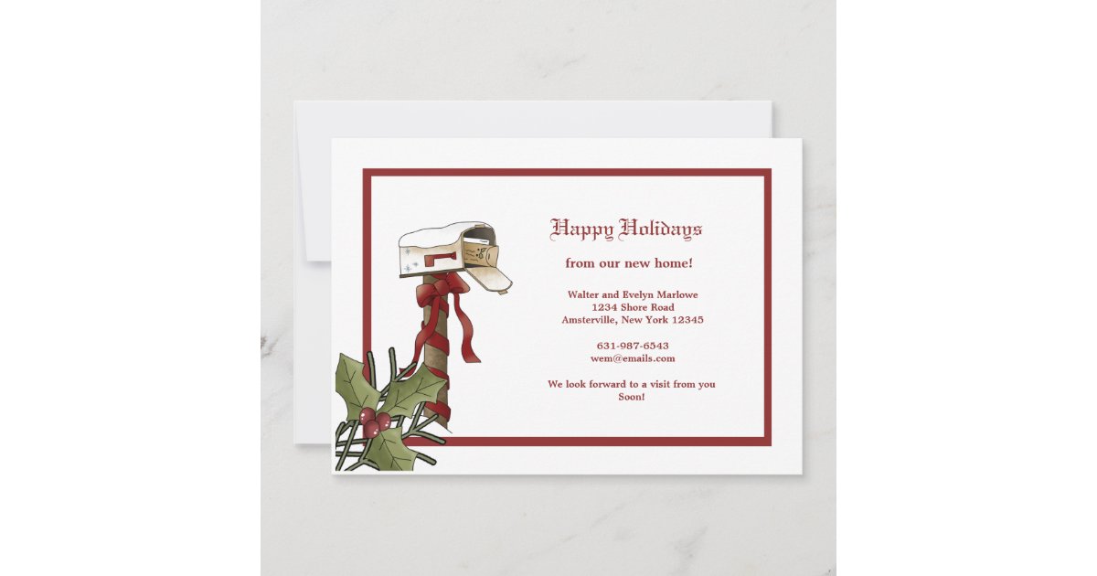 Christmas Mailbox Moving Announcement | Zazzle