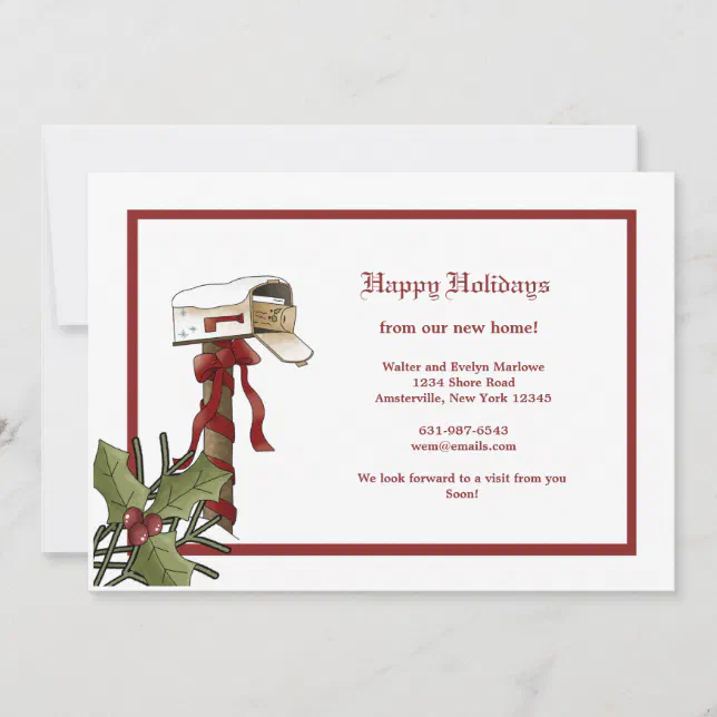 Christmas Mailbox Moving Announcement | Zazzle
