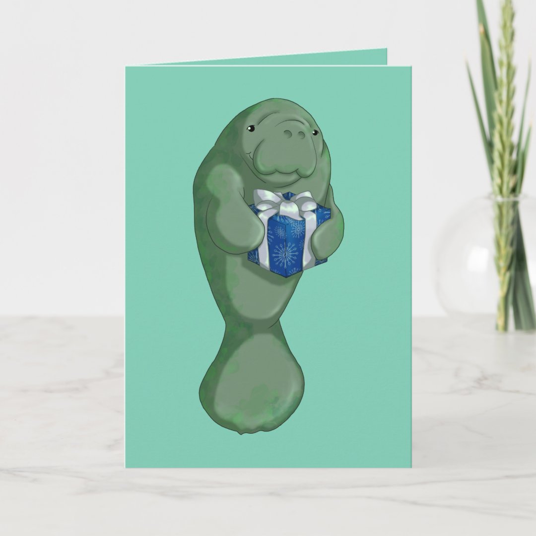 Christmas Manatee Holiday Card | Zazzle