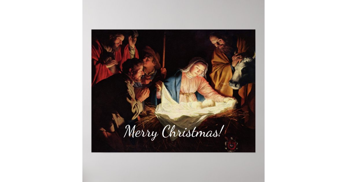 Christmas Manger Scene Poster | Zazzle