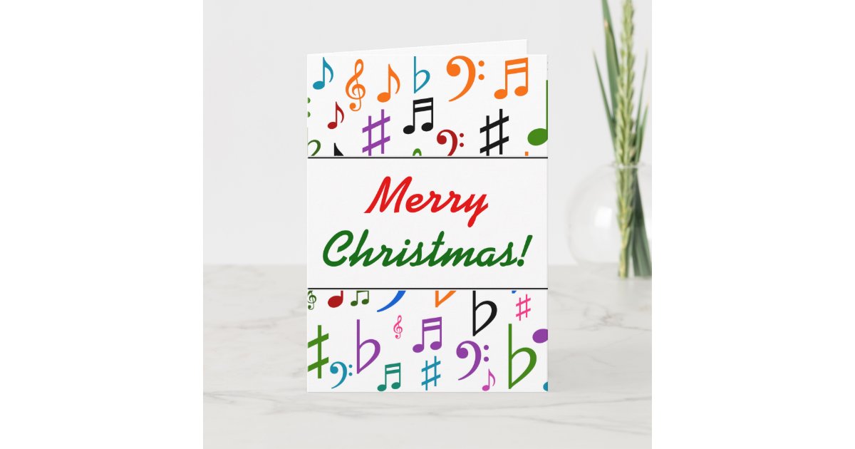 Christmas; Many Colorful Music Notes and Symbols | Zazzle