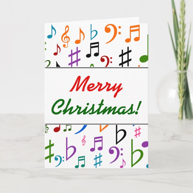 Christmas; Many Colorful Music Notes and Symbols | Zazzle
