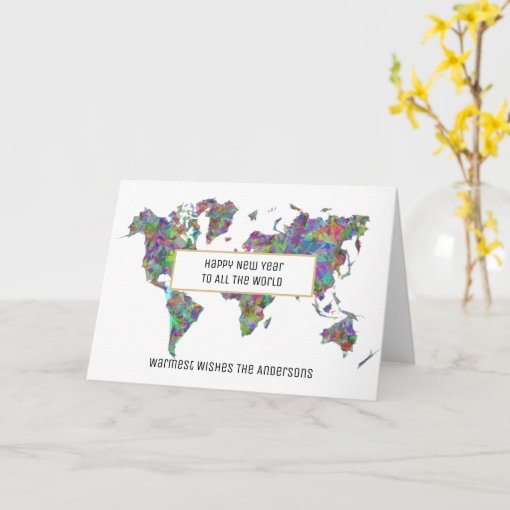 Christmas MAP Greeting Card New Year Personalized | Zazzle