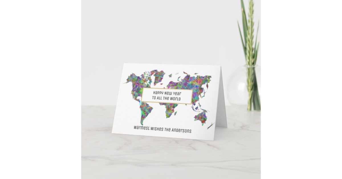 Christmas MAP Greeting Card New Year Personalized | Zazzle