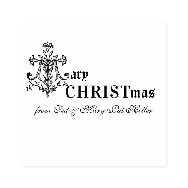 Christmas Marian Cross Religious Catholic Greeting Rubber Stamp | Zazzle