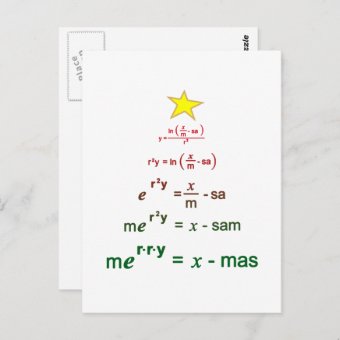 Christmas Math Postcard | Zazzle