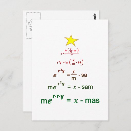 Christmas Math Postcard | Zazzle