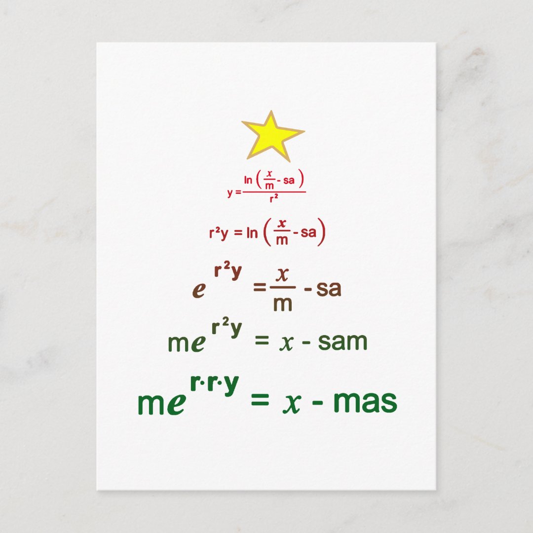 Christmas Math Postcard | Zazzle
