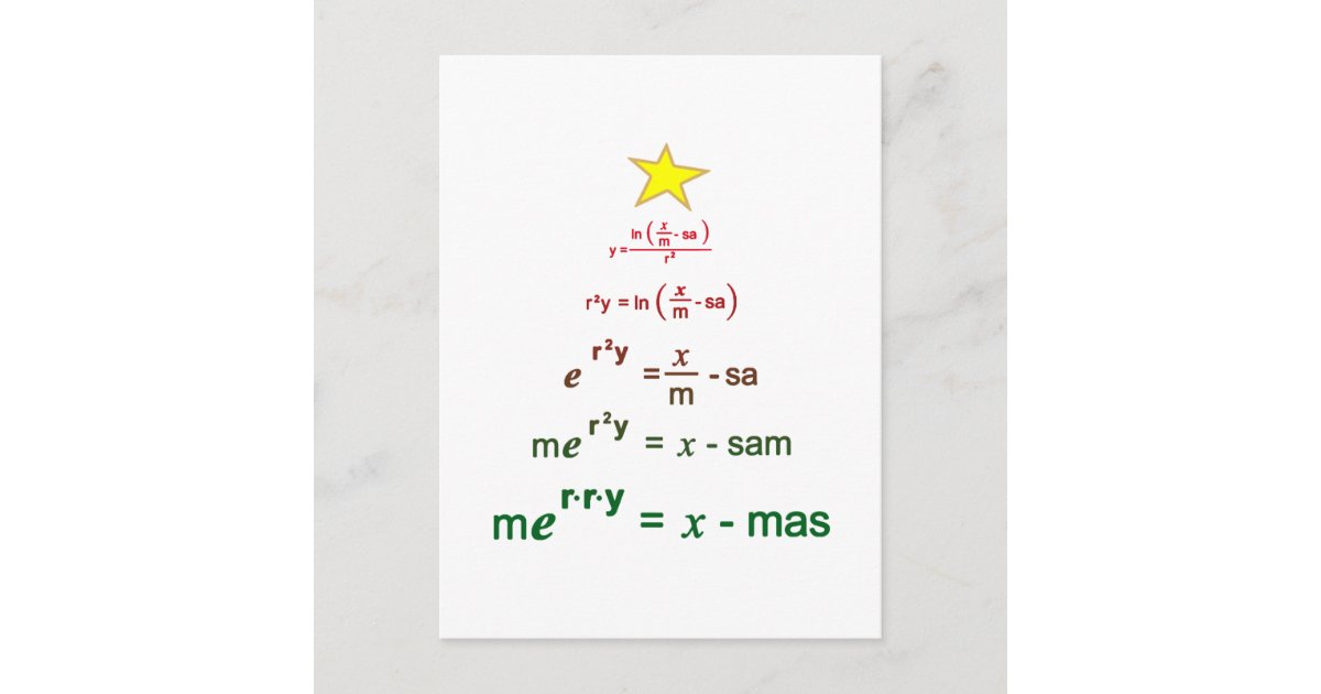 Christmas Math Postcard | Zazzle
