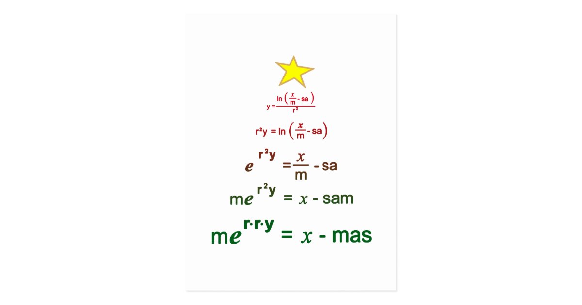 Christmas Math Postcard | Zazzle.com