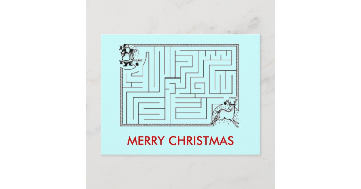 Christmas Maze Postcard | Zazzle