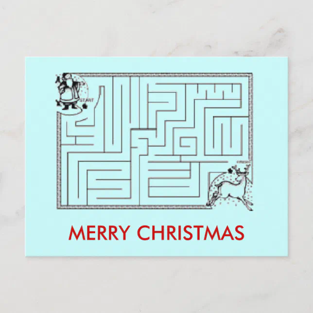 Christmas Maze Postcard | Zazzle