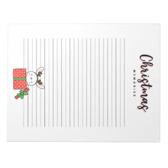 Christmas Memories Bunny in a Giftbox Notepad | Zazzle