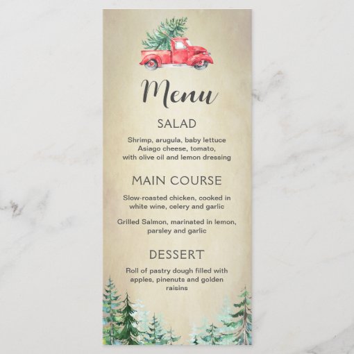 Christmas menu, Holiday editable printable menu | Zazzle