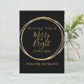 Christmas Merry and Bright Black Gold Holiday Card | Zazzle