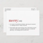 Christmas Merry Definition Holiday Postcard | Zazzle