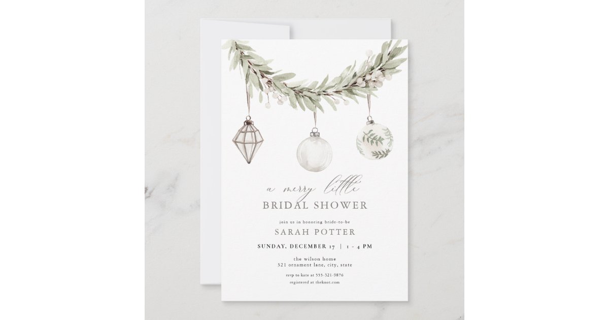 Christmas Merry Little Bridal Shower Invitation | Zazzle