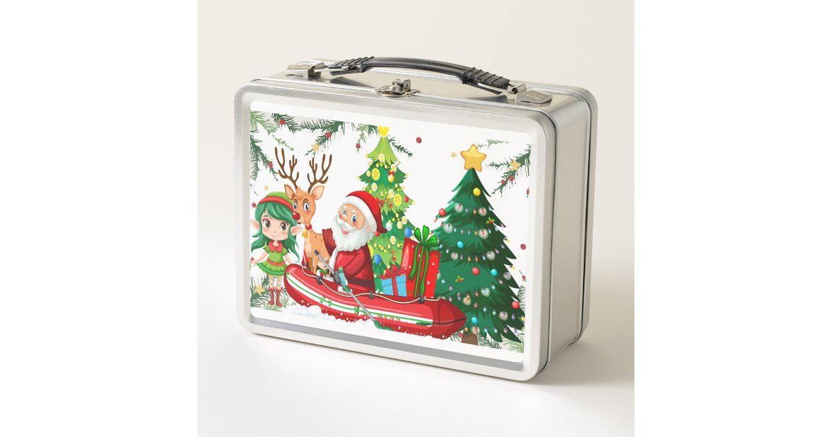 Christmas Metal Lunch Box | Zazzle