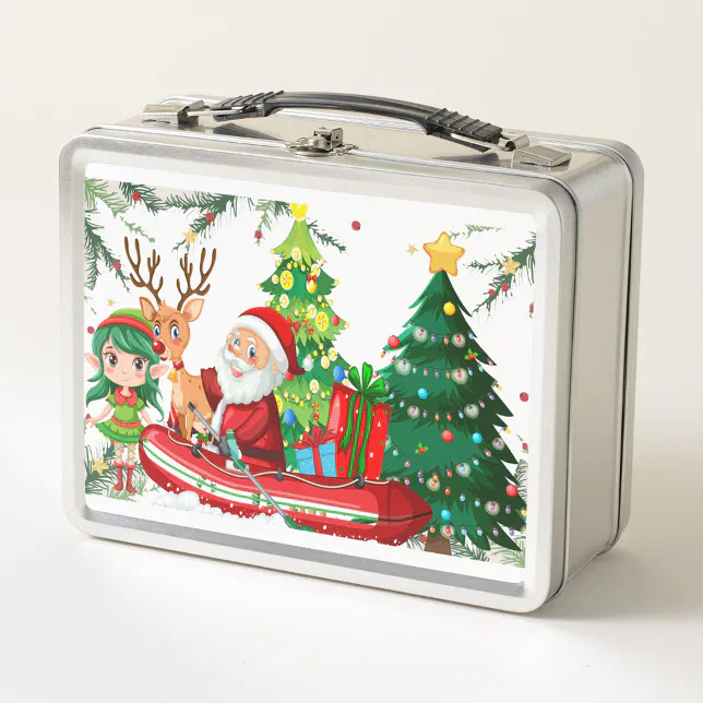 Christmas Metal Lunch Box | Zazzle