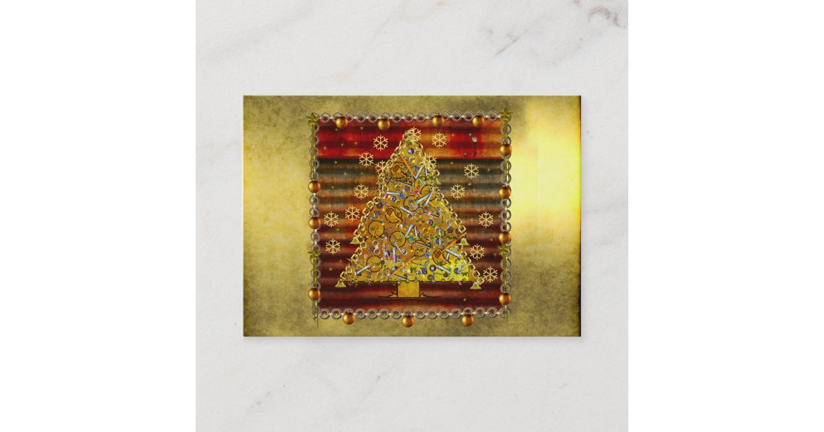 Christmas Metal Tree Business Card | Zazzle