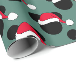 Christmas Mickey Mouse | Santa Icon Wrapping Paper | Zazzle