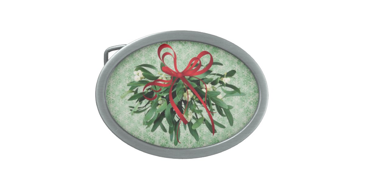 Christmas Mistletoe Belt Buckle | Zazzle