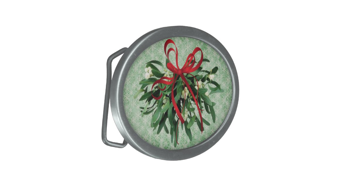 Christmas Mistletoe Belt Buckle | Zazzle