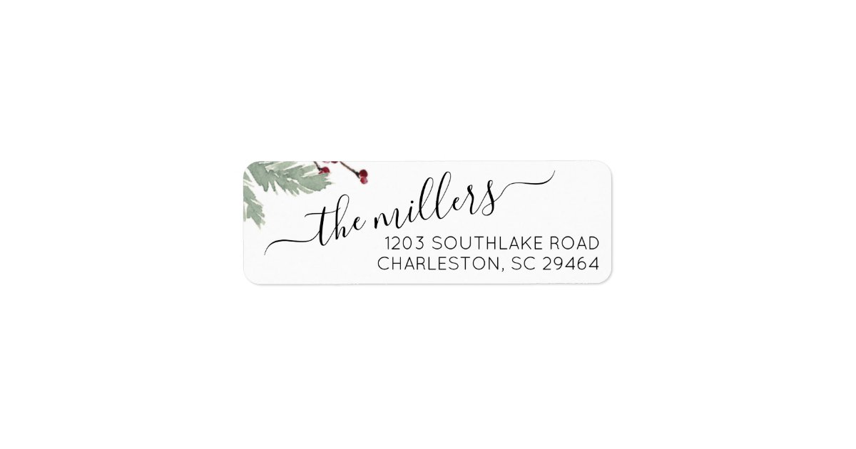 Christmas Mistletoe Script Return Address Label | Zazzle