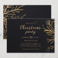 Christmas Modern Elegant Gold Holiday Party Invitation | Zazzle