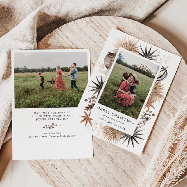 Christmas Modern Rustic Scandi Photo Frame Holiday Card | Zazzle
