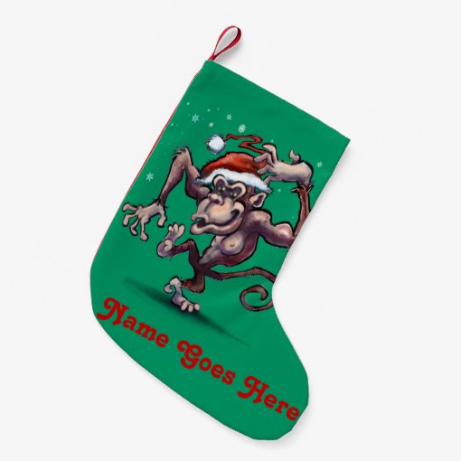 Christmas Monkey Small Christmas Stocking | Zazzle