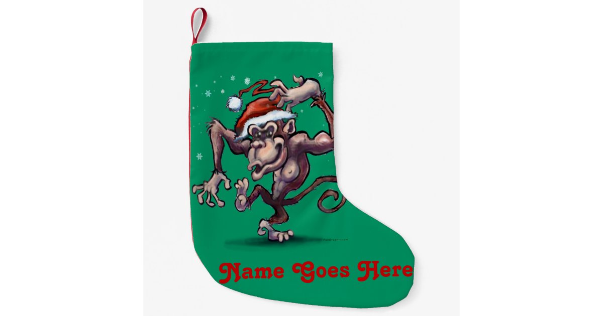 Christmas Monkey Small Christmas Stocking | Zazzle