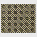 Christmas Monogram Holiday Wreath Faux Gold Foil Wrapping Paper | Zazzle