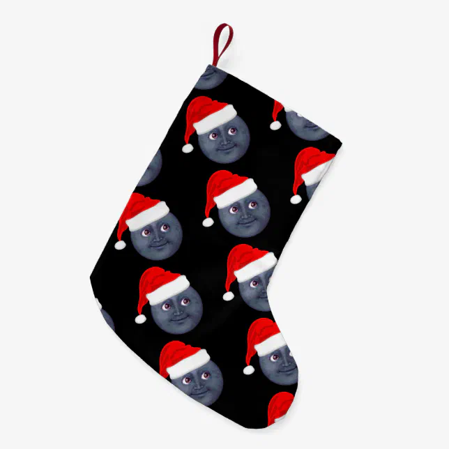 Christmas Moon Emoji Xmas Stockings | Zazzle