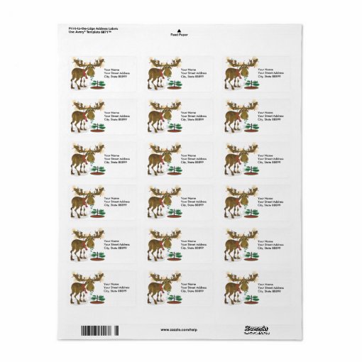 Christmas Moose Adress Labels/ Gift Labels | Zazzle