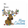 Christmas Moose Gift Tag Sticker | Zazzle