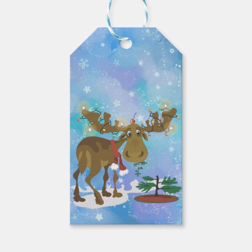 Christmas Moose Gift Tags | Zazzle