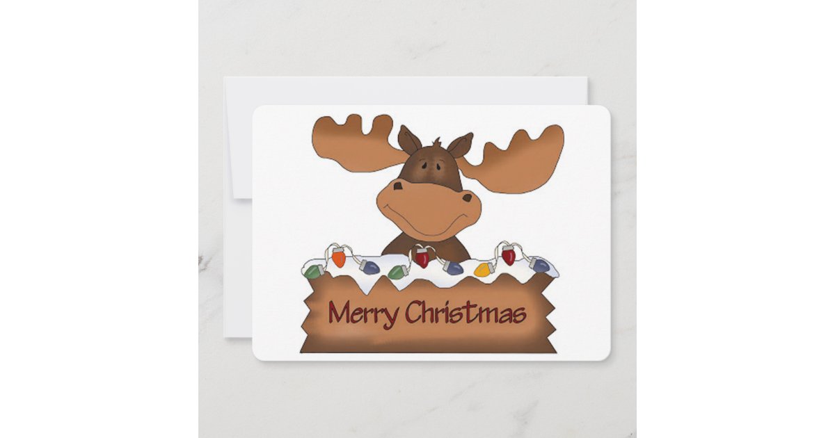 Christmas Moose Holiday Card | Zazzle