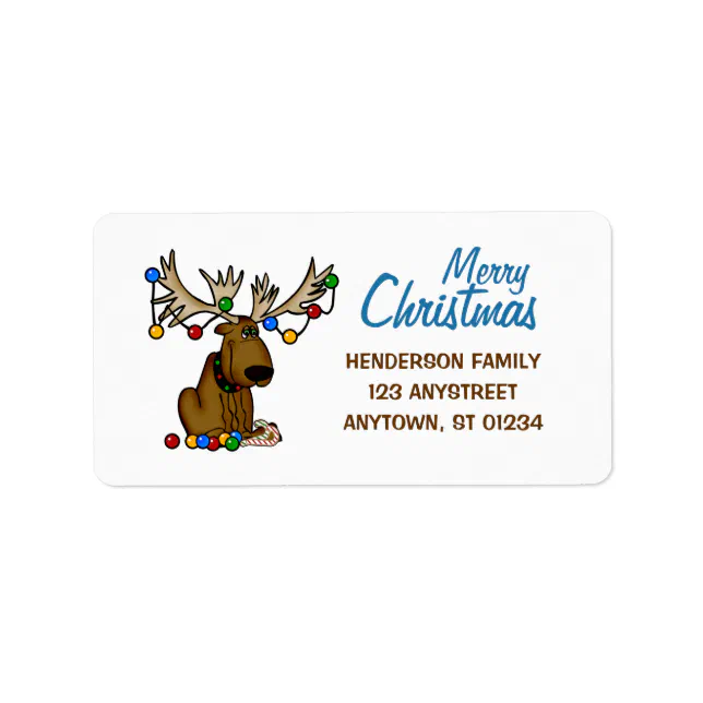 Christmas Moose Label | Zazzle