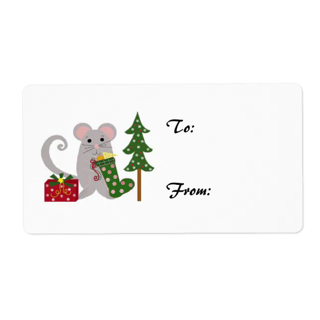 Christmas Mouse Label | Zazzle