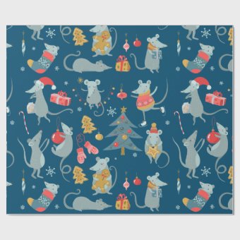 Christmas Mouse Wrapping Paper | Zazzle