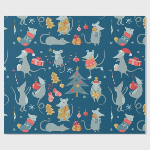 Christmas Mouse Wrapping Paper | Zazzle