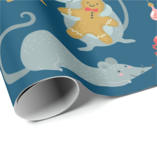 Christmas Mouse Wrapping Paper | Zazzle